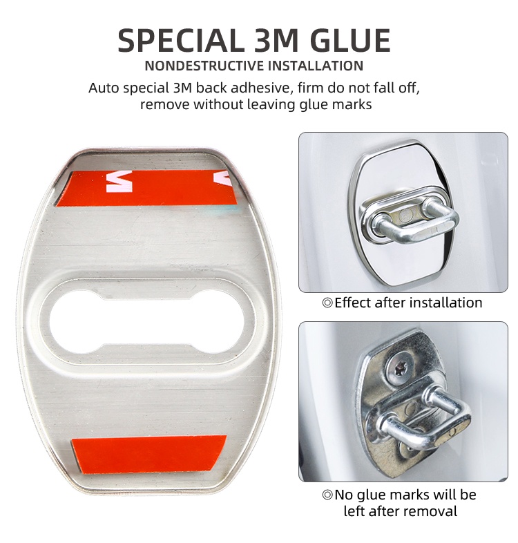 4Pcs Stainless MG Car Door Lock Cover Sticker Metal Emblem Decal For ZS ...