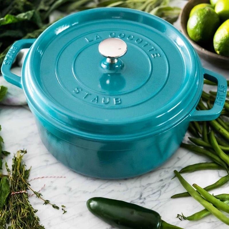 Staub Cast Iron Pot 24cm Mint Green(Mint Green) | Shopee Singapore