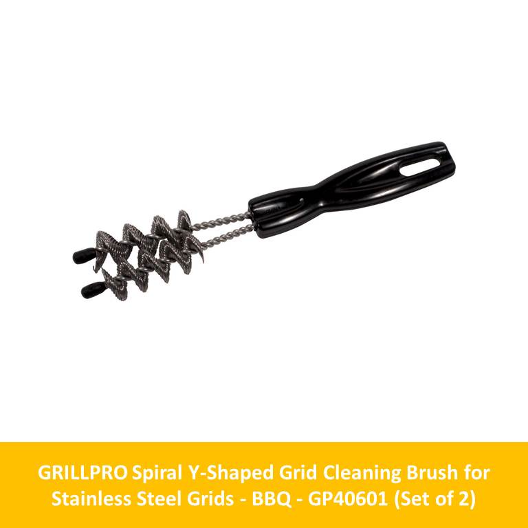 GRILLPRO Spiral Y-Shaped Grid Cleaning Brush for Stainless Steel Grids ...