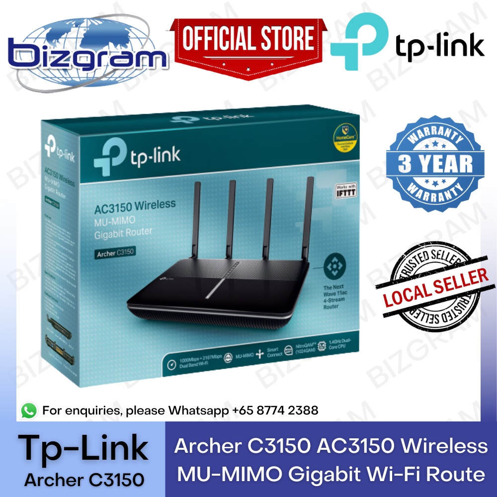 Tp-Link Archer C3150 AC3150 Wireless MU-MIMO Gigabit Wi-Fi Router (3 ...