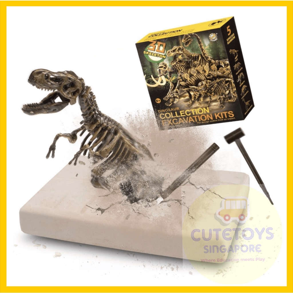 [SG LOCAL SELLER] DIY Dinosaur Excavation Set Fossil Clay Sand Skeleton ...