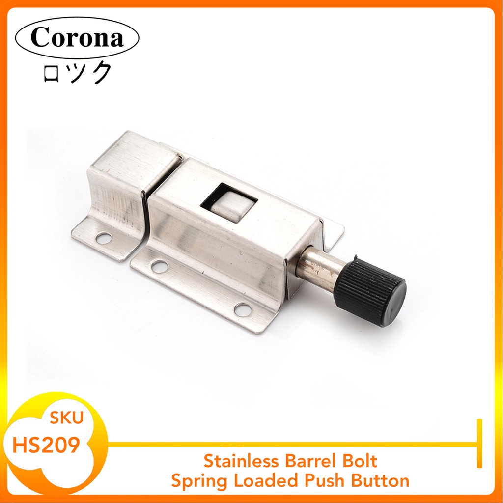 Stainless Barrel Bolt Spring Loaded Push Button | Shopee Singapore
