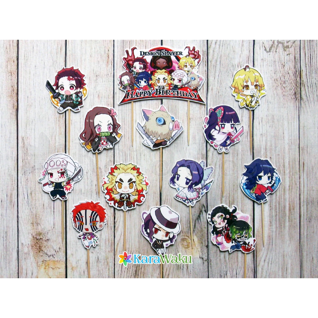 Demon Slayer Cake Topper - Kimetsu No Yaiba Tanjiro Nezuko Zenitzu ...