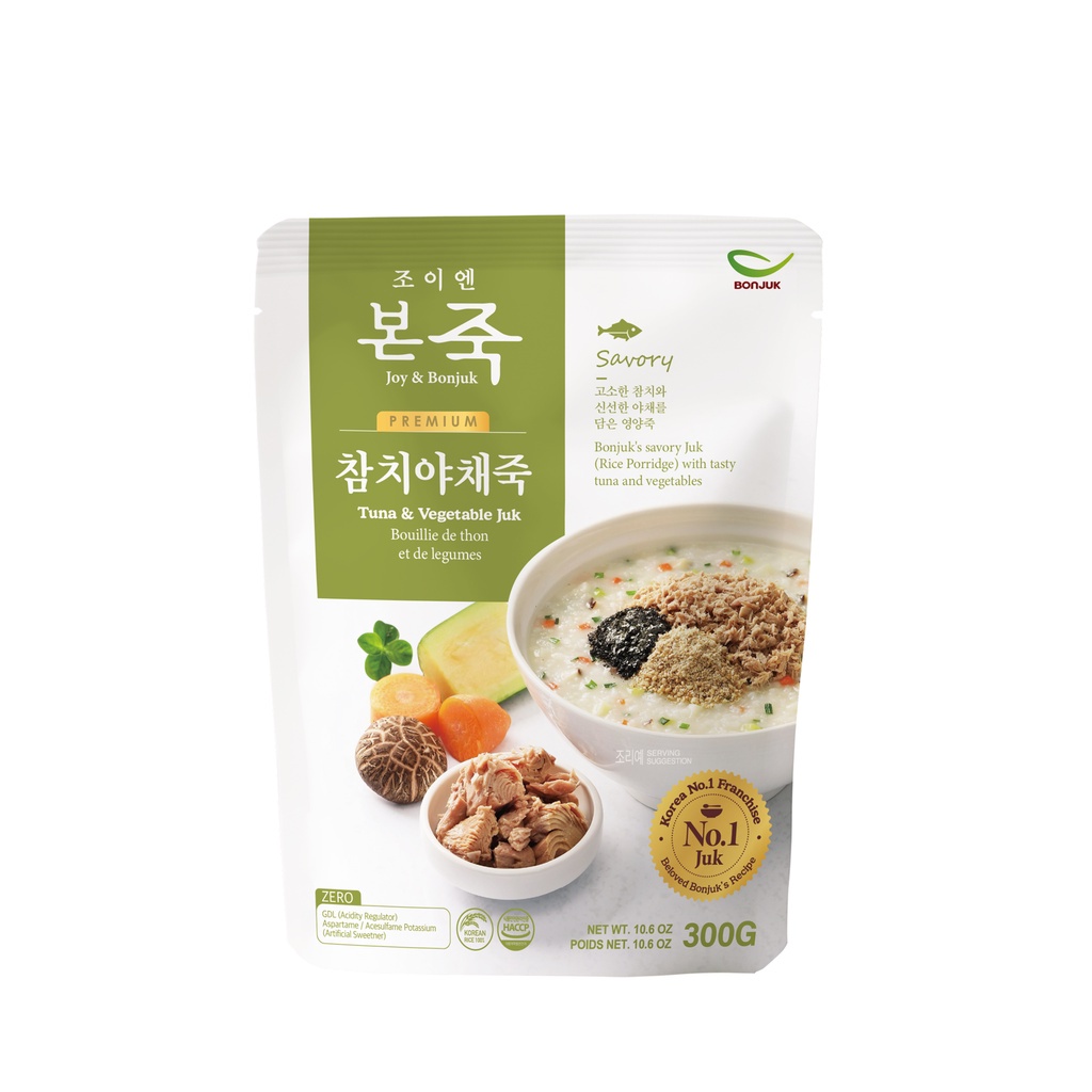 BONJUK Tuna and Vegetable (Juk) Porridge Pouch - Instant, Microwavable ...
