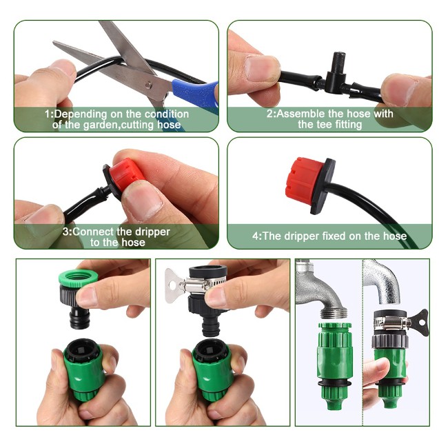 DIY Micro Drip Irrigation System Garden Watering System / Siram Air ...