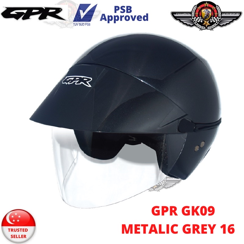 GPR Helmet GK09 Solid Grey (PSB Approved) | Shopee Singapore