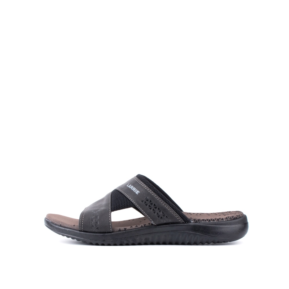 LARRIE Sandal Lelaki Black Open Toe Strap Sliders 592112-683SV-1P-BLACK ...
