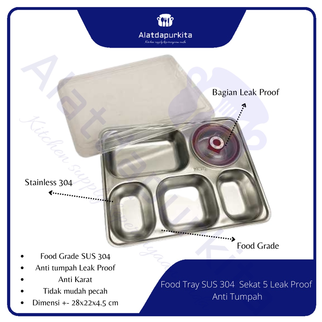 Food Tray Lunch Bento Box 304 Stainless Canteen Lunch Plate Lunch Box ...