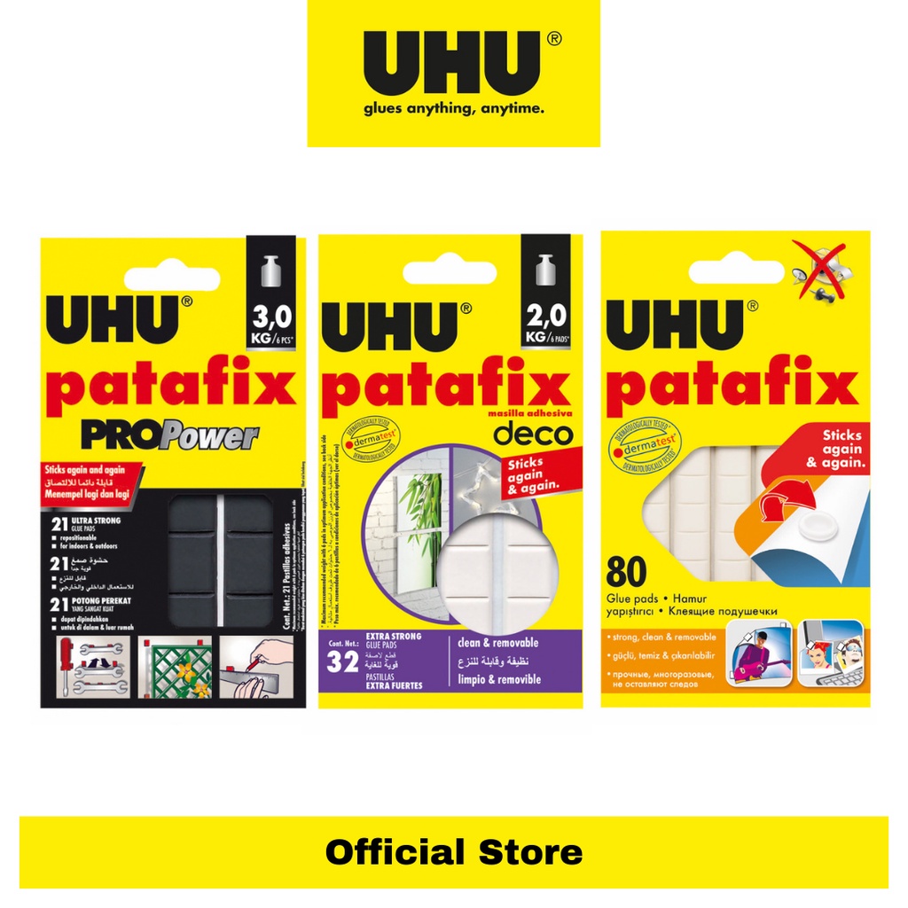 UHU Patafix Pads - reusable & removable glue pads | Shopee Singapore