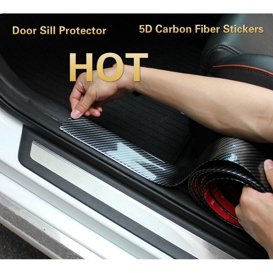 Carbon Fiber Rear Bumper Lip Kit Sticker Protector Rubber decals ...