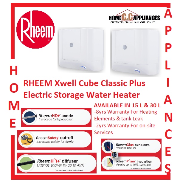 RHEEM Xwell Cube XC-15/30 Classic Plus Electric Storage Water Heater ...