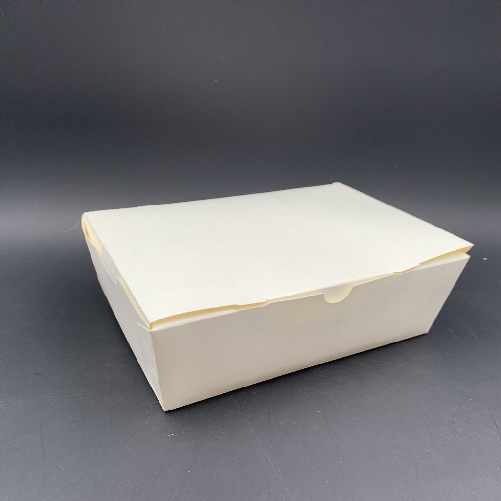 Large Paper Lunch Box - White ( 50pcs± ) Large - ABBA ware - Disposable ...