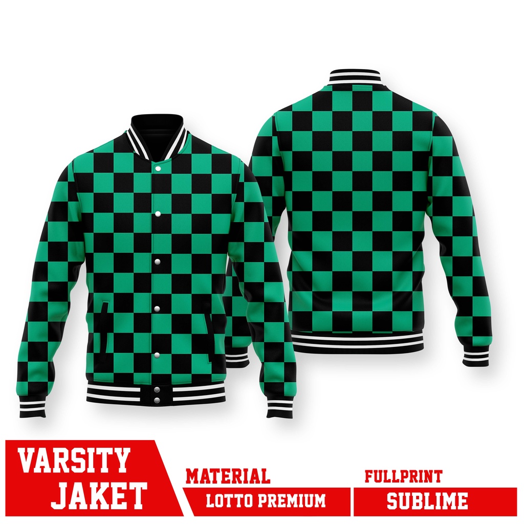 Varsity Jacket TANJIRO KAMADO DEMON SLAYER | Shopee Singapore