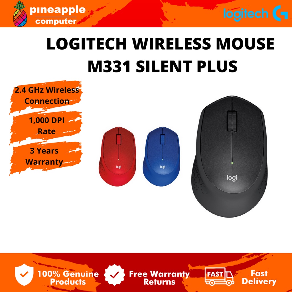 Logitech Wireless Mouse M331 Silent Plus with Silent Touch, Extra ...