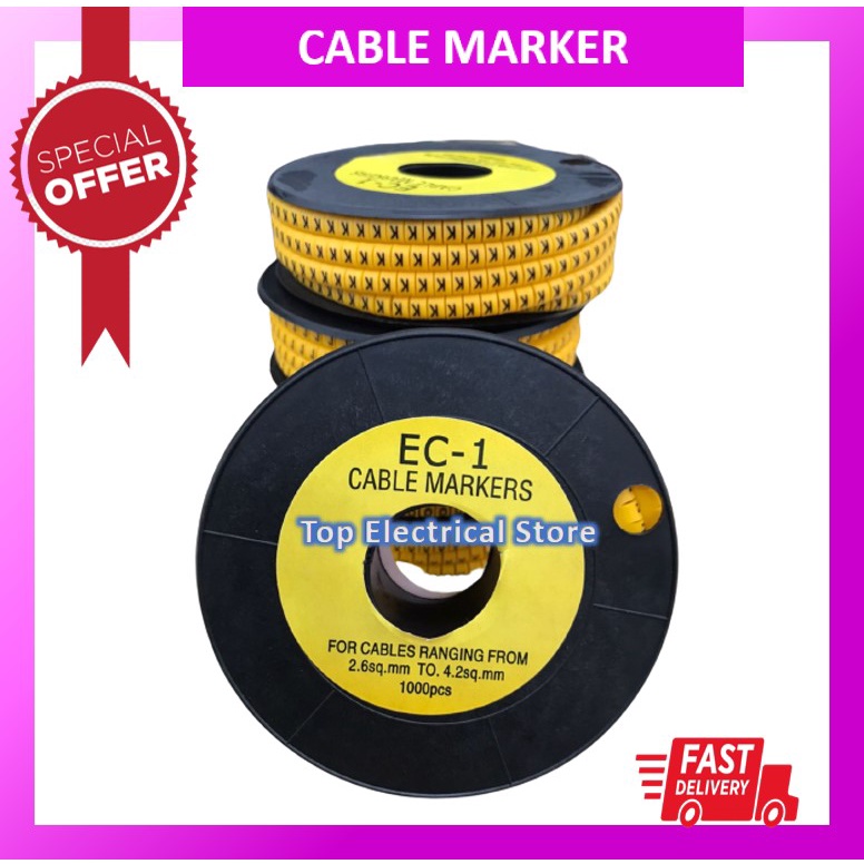 CABLE MARKER NUMBERING A-Z Wire Marker EC-1 (1000pcs) | Shopee Singapore
