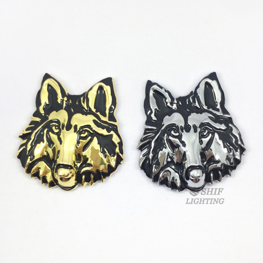 1 x Metal 3D Wolf Head Logo Car Auto Motor Trunk Side Emblem Badge ...