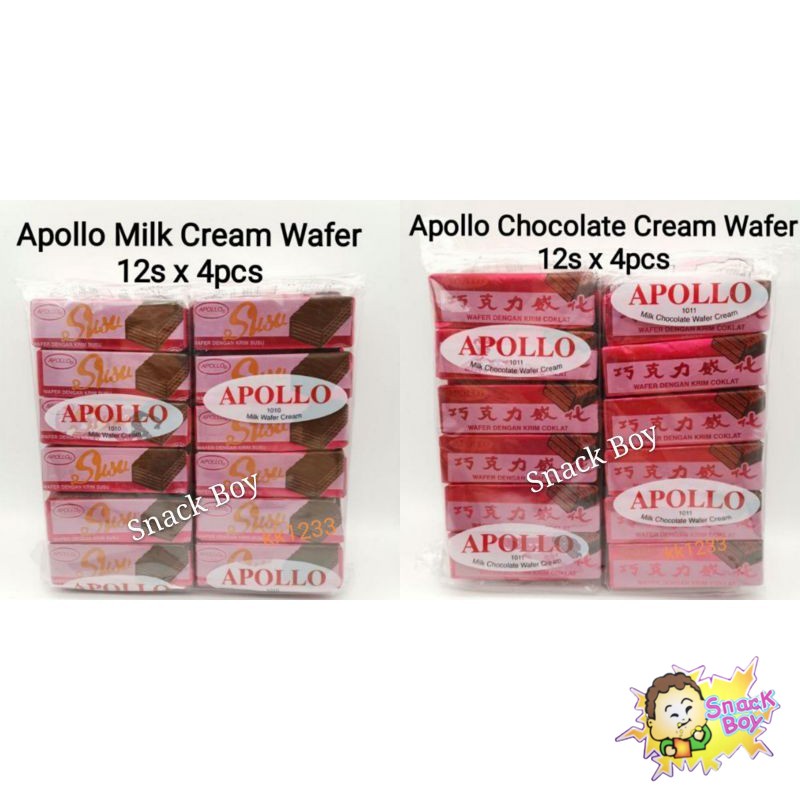 apollo cream wafer 4pkt x 12pcs | Shopee Singapore