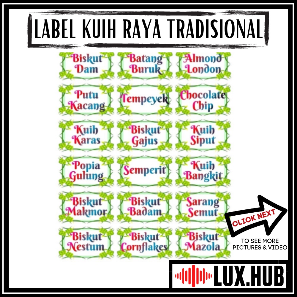 Label Kuih Raya Traditional Moden Sticker label | Shopee Singapore
