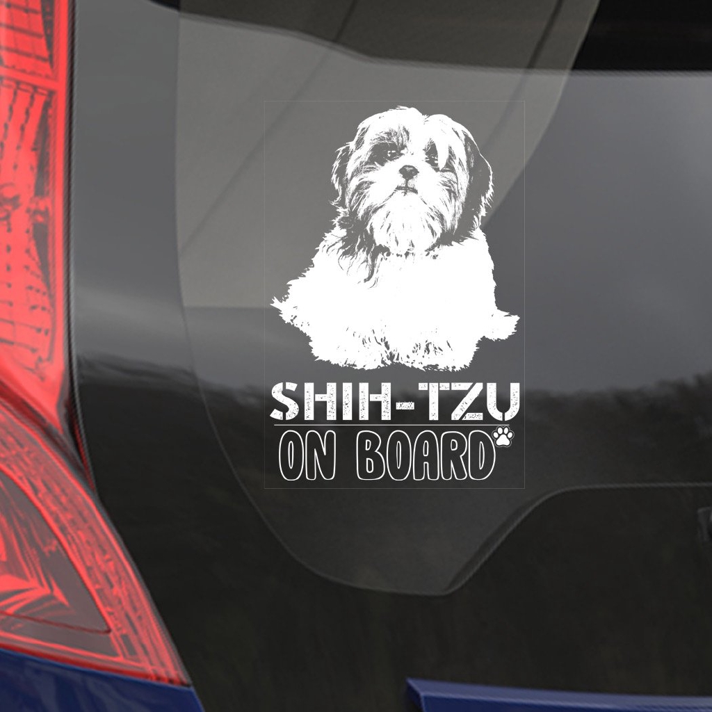 Car Window Sticker, Shih Tzu Clear Vinyl Decal On Board for Art Print ...