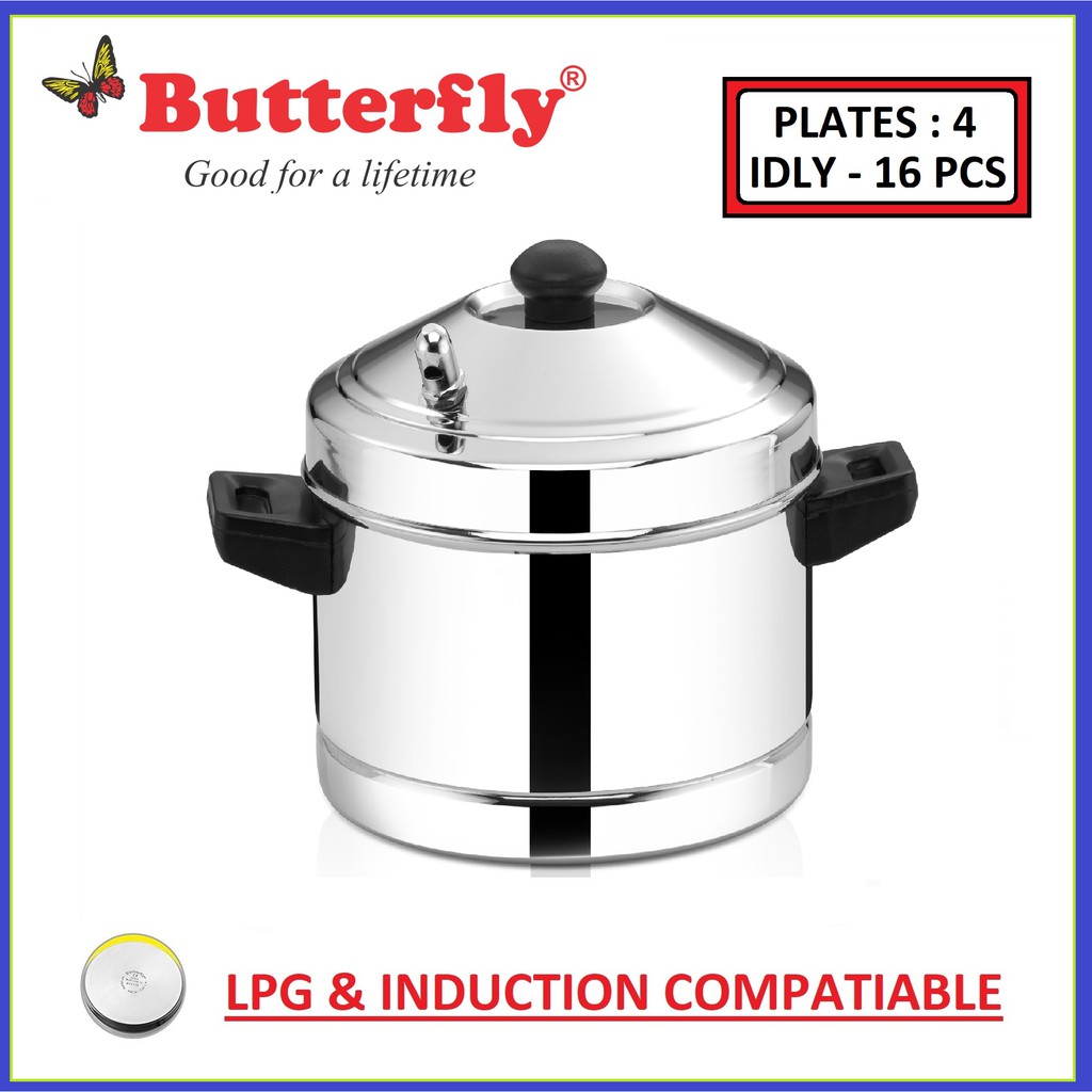 BUTTERFLY STAINLESS IDLY COOKER / 4 PLATE SETS / GAS & INDUCTION ...