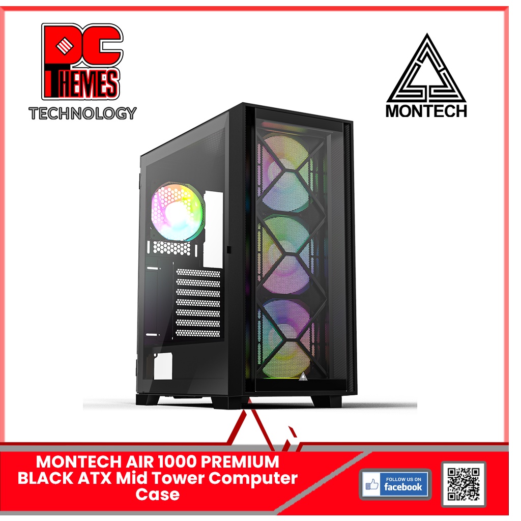 MONTECH AIR 1000 PREMIUM BLACK ATX Mid Tower Computer Case | Shopee ...