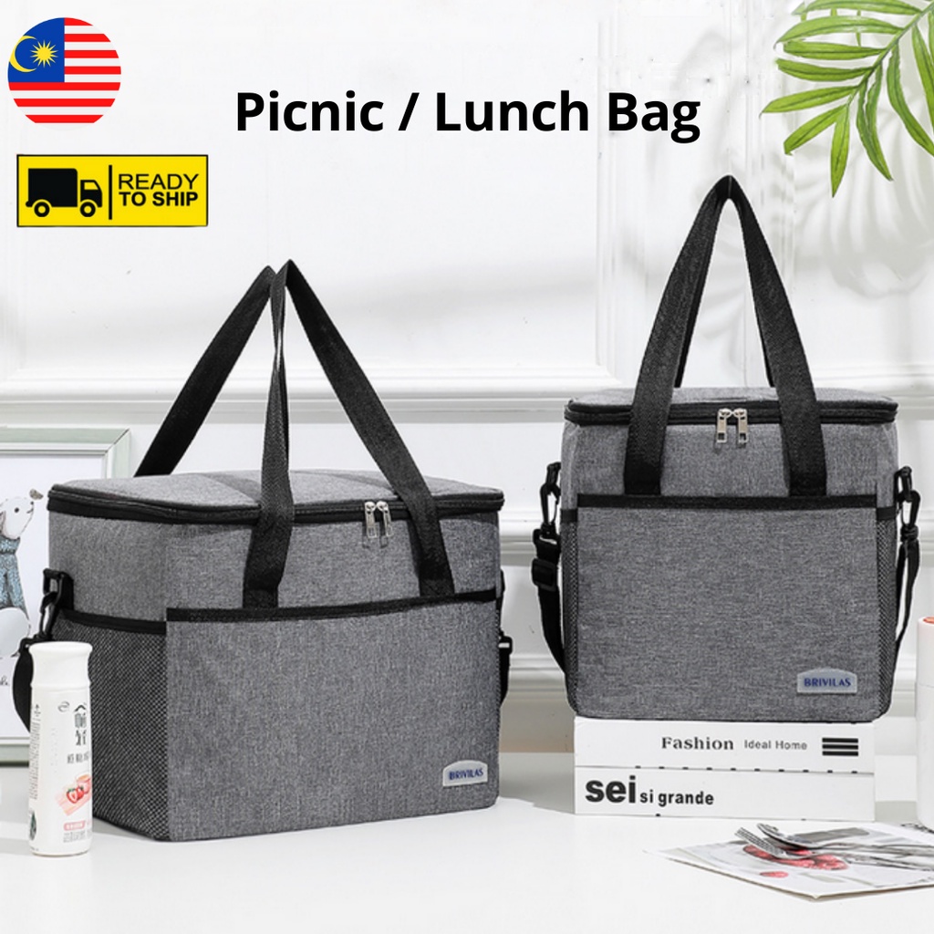 Insulated Thermal Lunch Bag Food Storage Picnic Shoulder Bag Beg ...