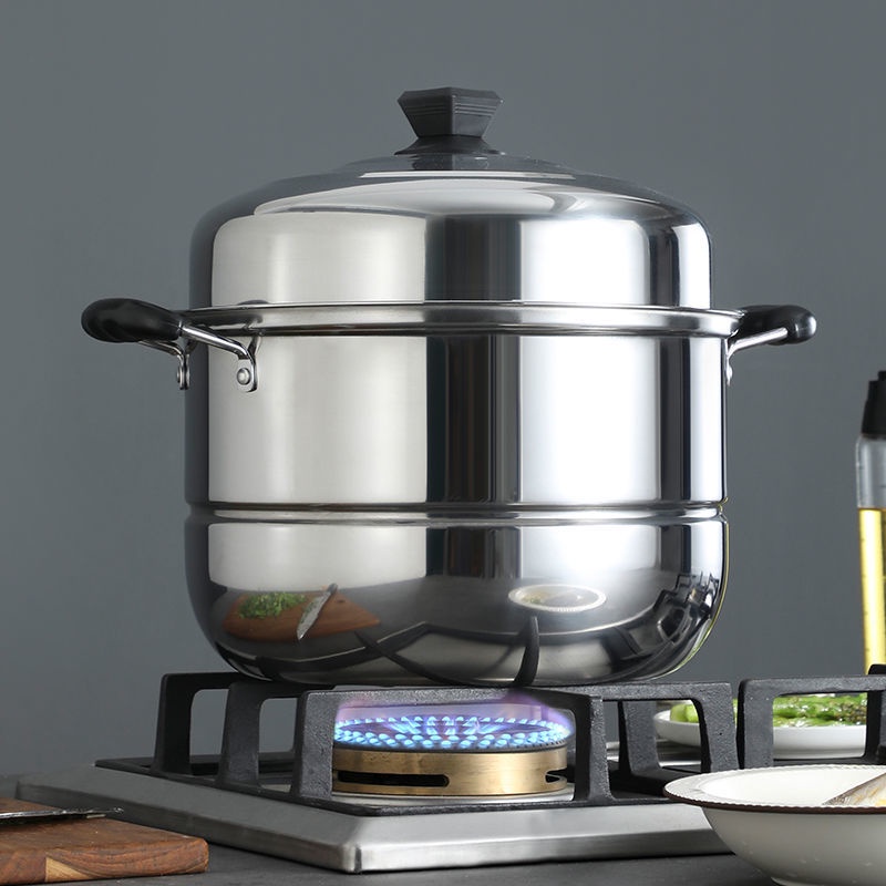Thickened Stainless Steel Double-Layer Steamer Household Two-Three ...