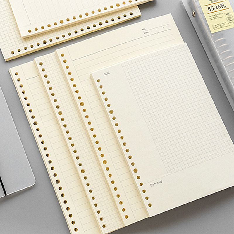 A5/ B5/ A4 Replaceable Refill Papers 活页本内页手账 Interchangeable Grid Lines ...