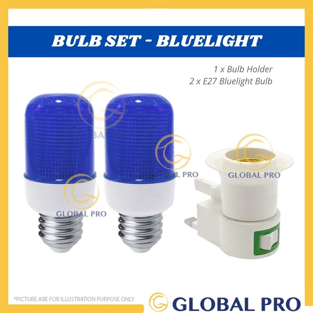 [DUAL BULB SET] E27 LED Bulb with ES27 3 pin Holder Plug Switch Dim ...