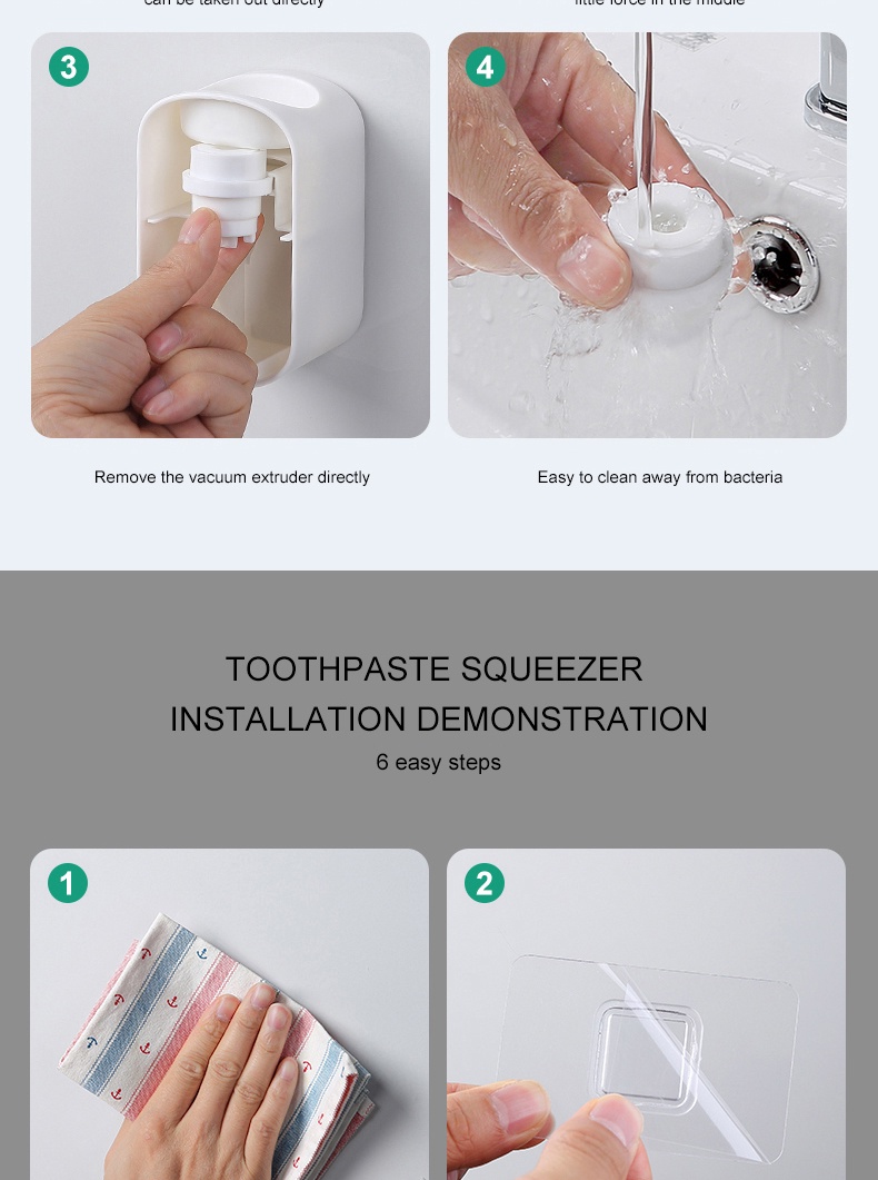 ECOCO Wall Mount Household Automatic Toothpaste Dispenser Toothbrush ...