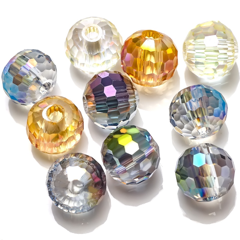 ZhuBI 14mm 10Pcs AAA Crystal Beads 96 Faceted Ball Glass Beads for ...