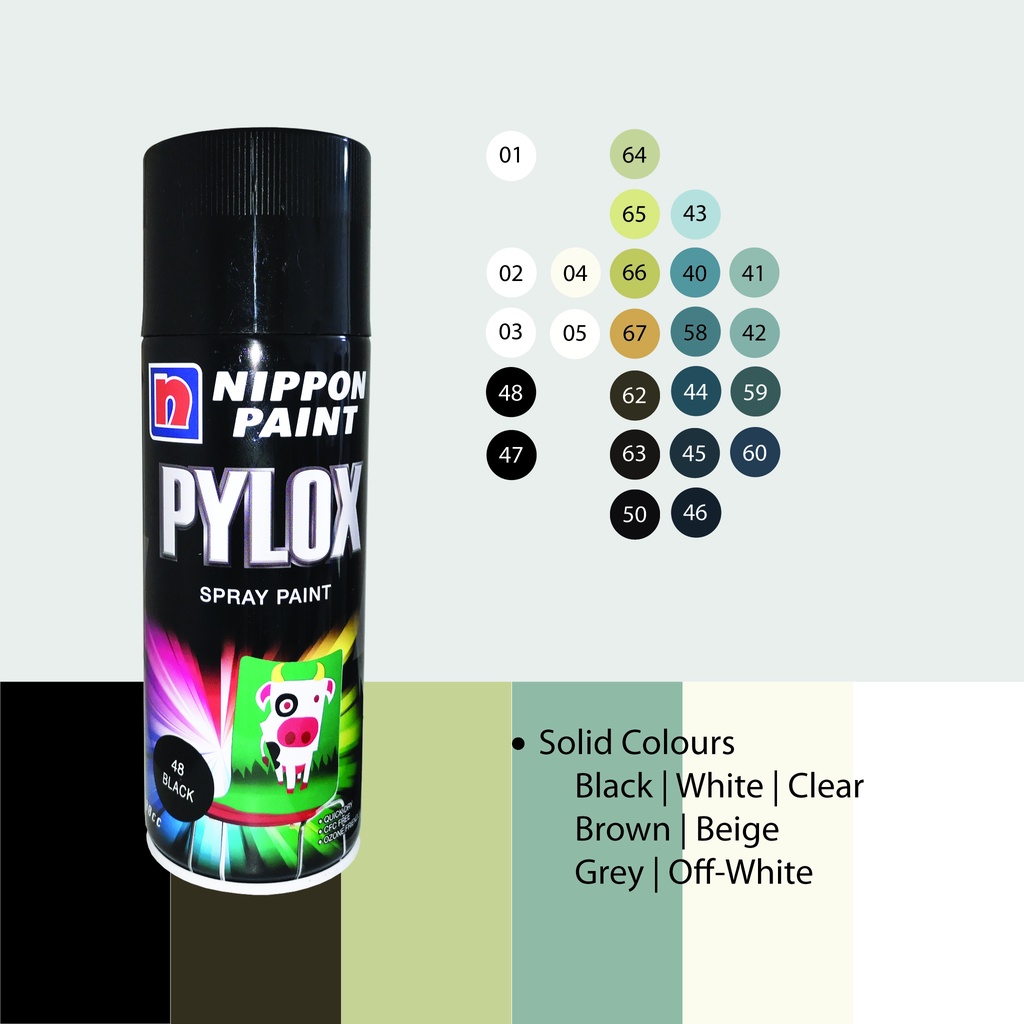 Nippon Paint Pylox [ Solid Neutral Colours ] Spray Paint 400cc | Shopee ...