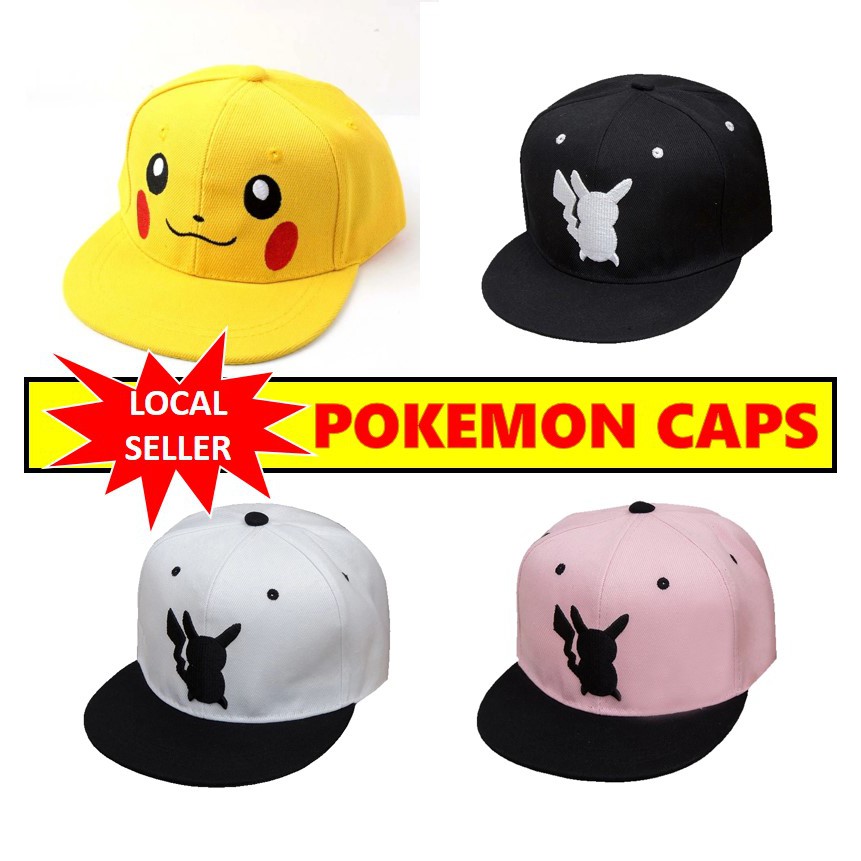 [SG READY STOCK] Kids Children Pikachu Pokemon Embroidered Caps Cartoon ...