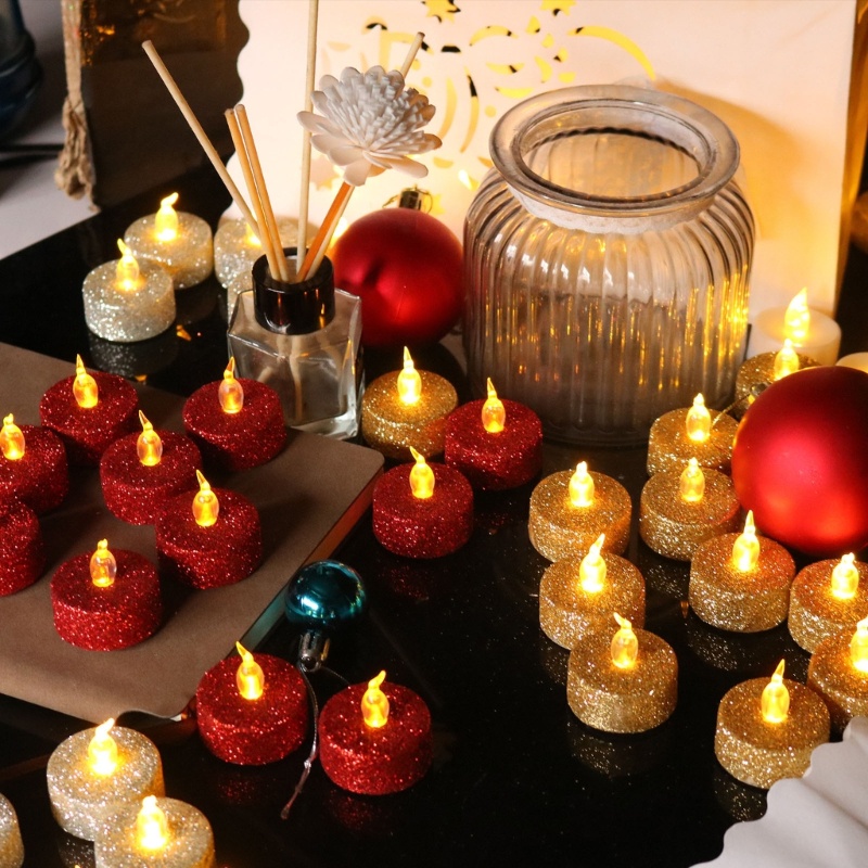 PCF* 12pcs LED Tealight Electric Flameless Tealight Flickering Bright ...
