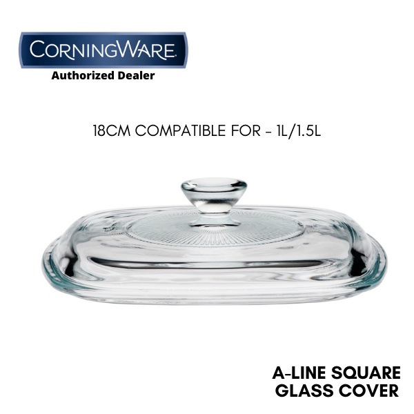 Corningware A-Line Square Replacement Glass Cover (18cm / 23cm /30cm ...