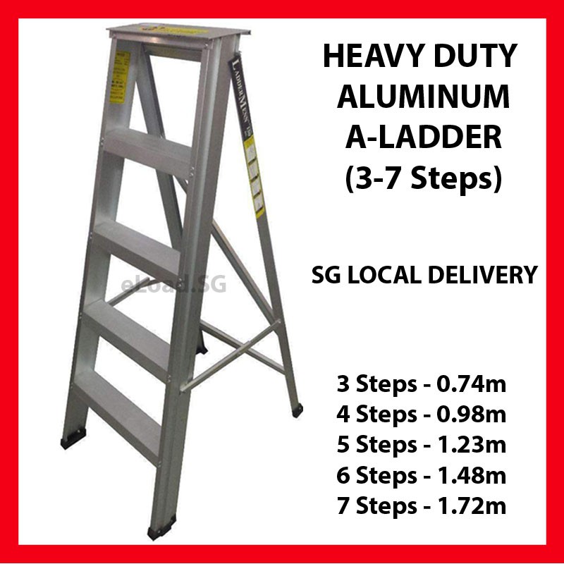 [PACKHUP] LadderMenn Aluminium Heavy Duty A Ladder BS EN 131 Certified ...