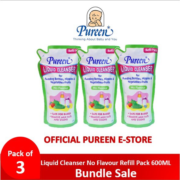 Pureen Liquid Cleanser Refill Pack 600ml x 3 Packs | Shopee Singapore