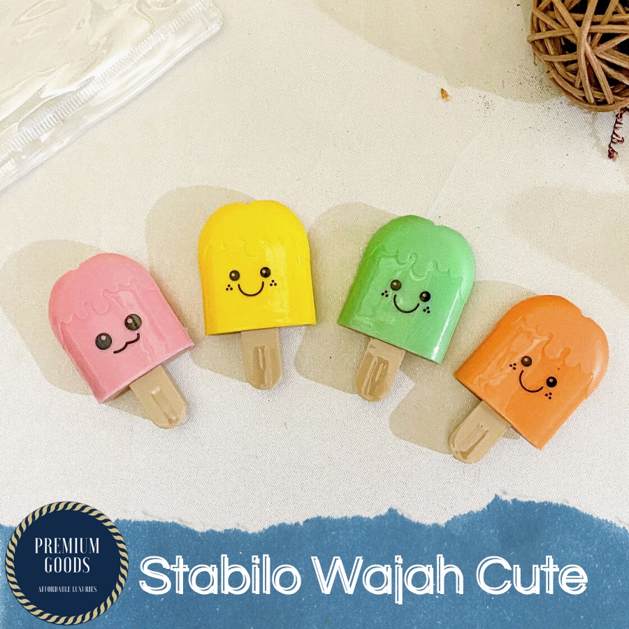 Finish!!! Stabilo ICE CREAM EMOT Highlighter ICE CREAM EMOT Smile Cute ...