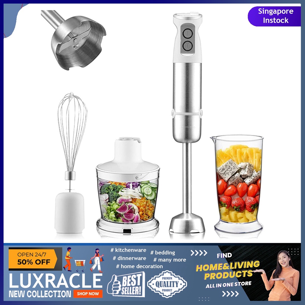 [sgstock] Inkbird Hand Blender 4-in-1 Stainless Steel Stem with Chopper ...