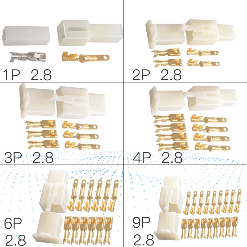5sets 2.8mm 2/3/4/6/9 pin Automotive Electrical wire Connector Male Female cable terminal plug ...