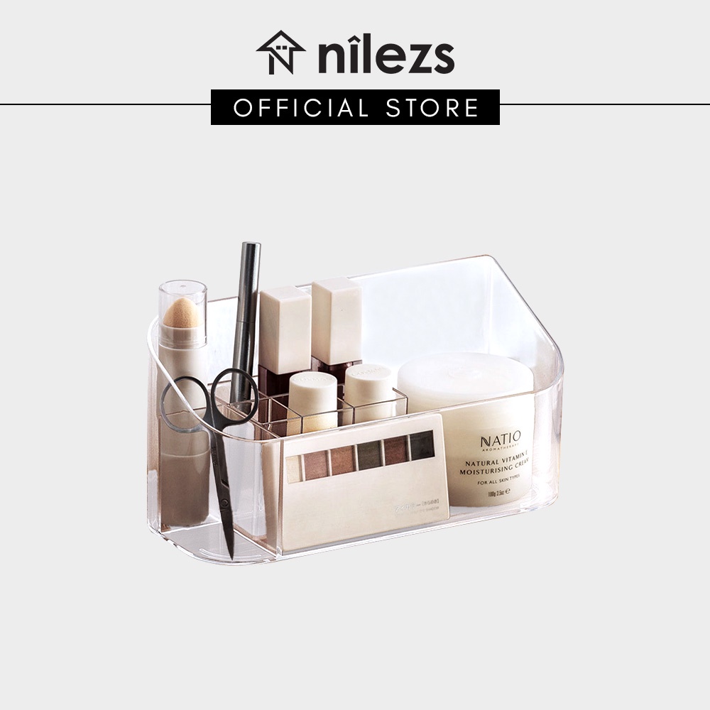 Clear Cosmetic Organizer, Movable Grid Storage Box, Lipstick Holder ...