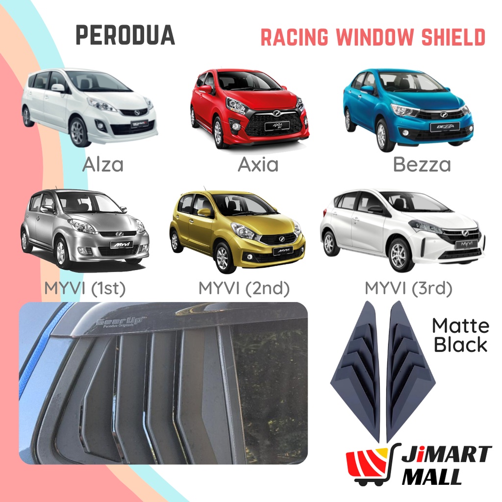 PERODUA WINDOW COVER MATTE BLACK Alza Axia Bezza Myvi Protector Shield ...