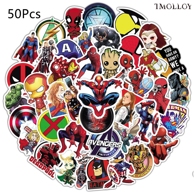 [T]50Pcs The Avengers Superhero Movie Stickers Waterproof Stickers ...