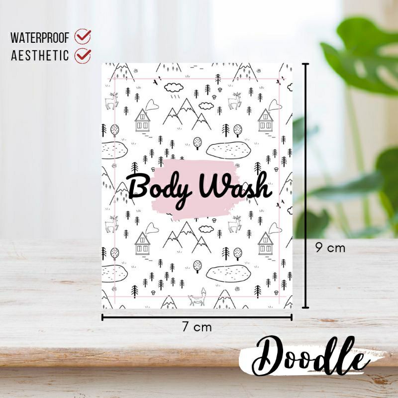 Shampoo Conditioner Hand Soap Dish Soap Label Sticker Aesthetic Doodle ...