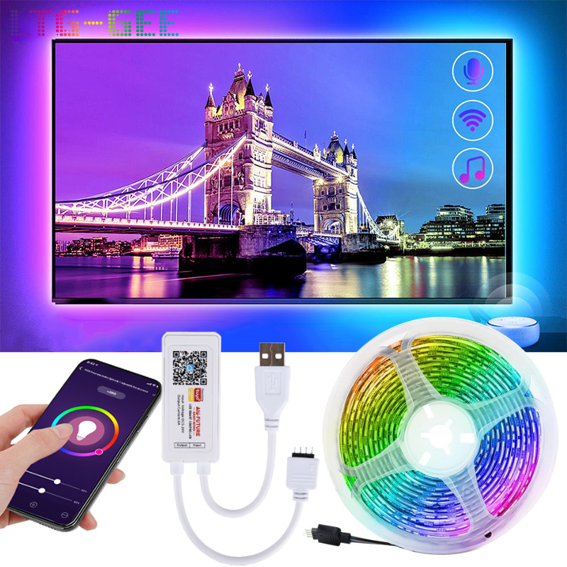LED Strip Light 5V USB Power Bluetooth WIFI 5050 RGB 30LEDS/M Smart APP ...