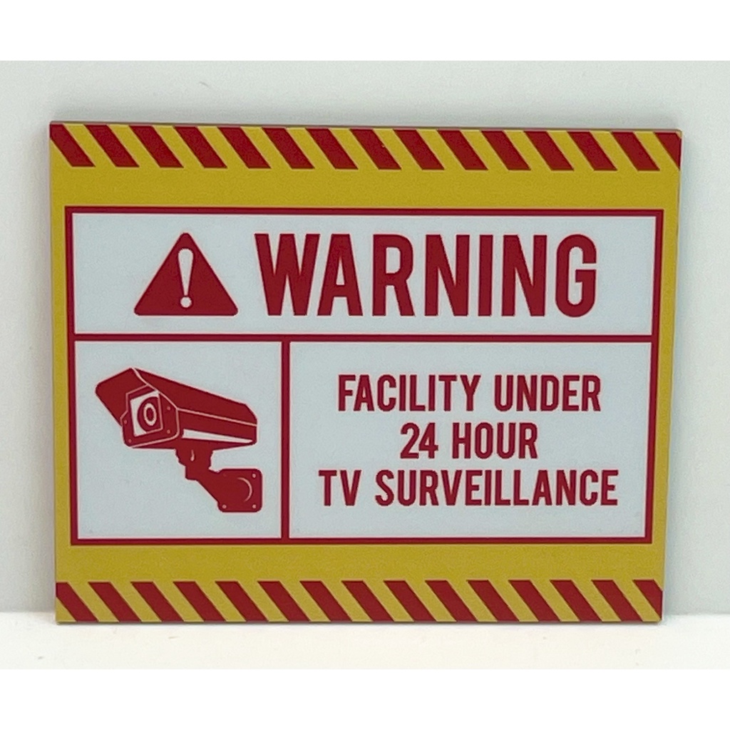 WARNING - FACILITY UNDER 24 HOUR TV SURVEILLANCE SIGN/SIGNAGE | 100mm x ...