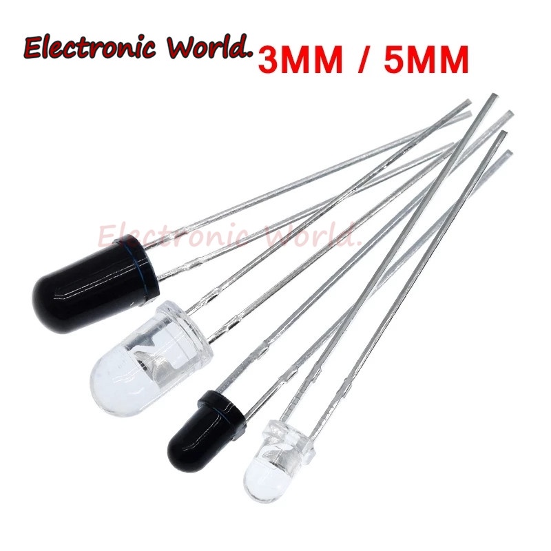 10 3MM 5MM 940nm Infrared Receiver Tube Transmitter Photosensitive Diode LED Sensor | Shopee ...