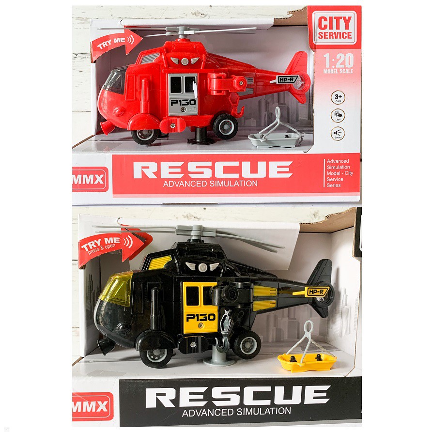 City service Fire Rescue Helicopter with Light and Sound Helicopter Toy ...