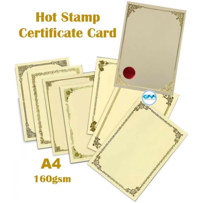 A4 Certificate Paper with Gold Stamping (10 sheets ) | Kertas Sijil ...