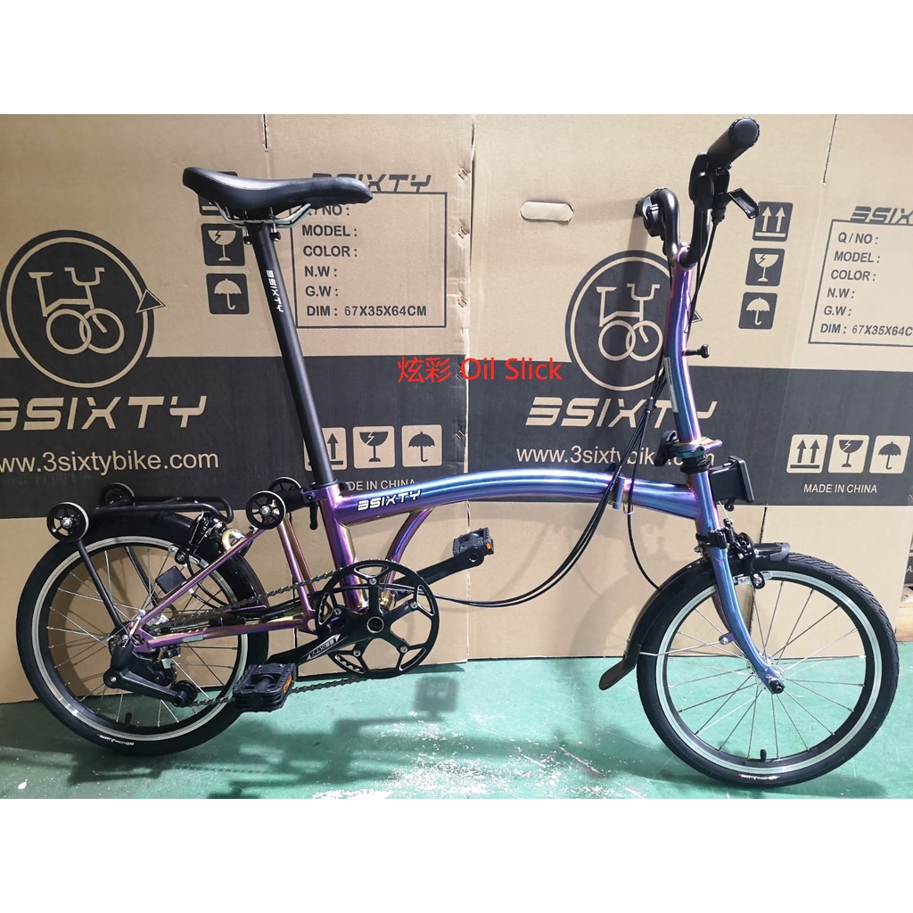 3Sixty External 6 Speed G6 M bar Folding Bike Trifold 16" Foldable ...